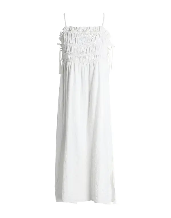knee length dresses for ladies Pleated Half Button Long Sleeve Midi Dress main image 0