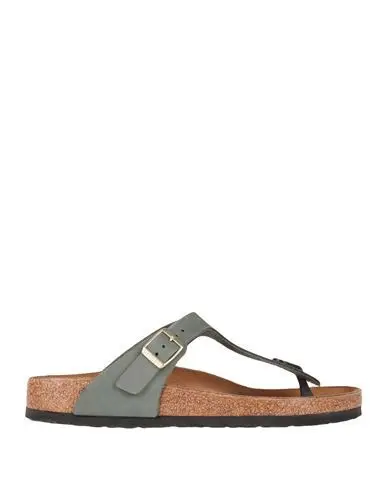 BIRKENSTOCK Thong Sandal Military Size Soft Leather - Green