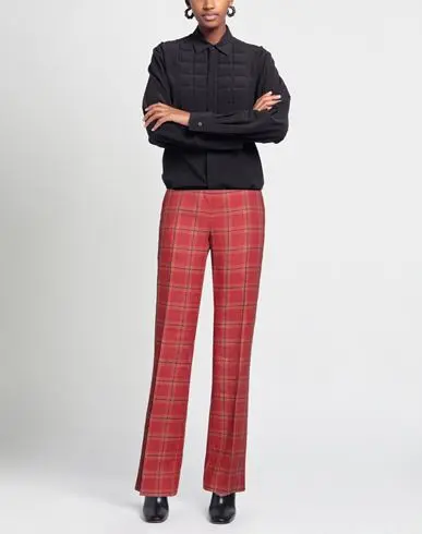 Etro Tartan Pattern Bootcut Pants - Red