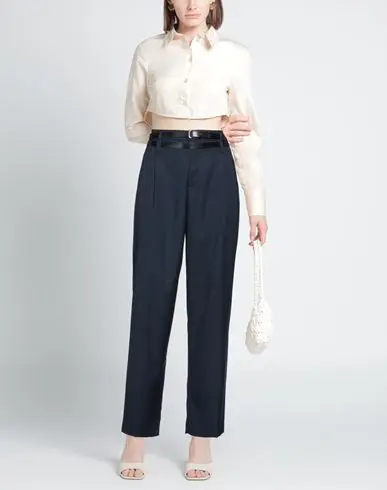 VICOLO Wide Leg Pants - Navy Blue