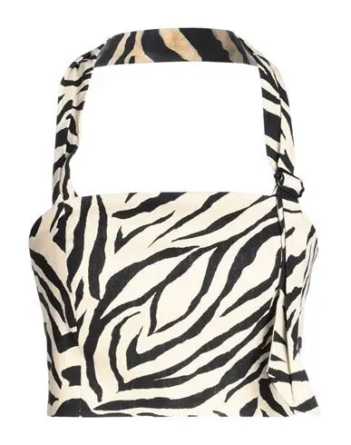 Topshop Zebra-print Woven Crop Top