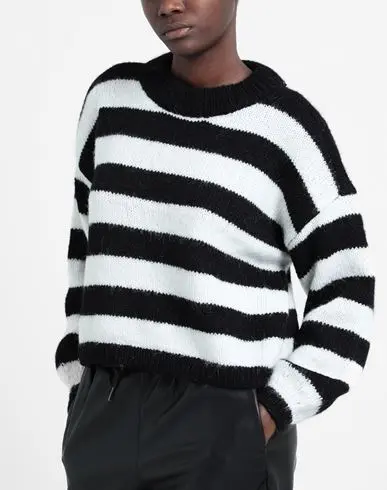 Only Striped Knit Sweater - Black