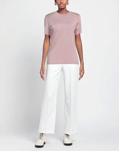 DIESEL® Viscose & Cotton Jersey T-shirt With Embroidered Logo - Pink