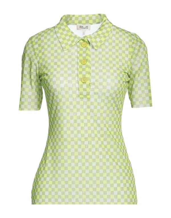 Baum Und Pferdgarten Polo Shirt With Checked Pattern - Acid Green