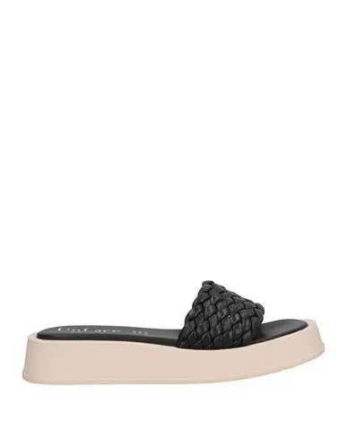 UNLACE Leather Slide Sandals - Black