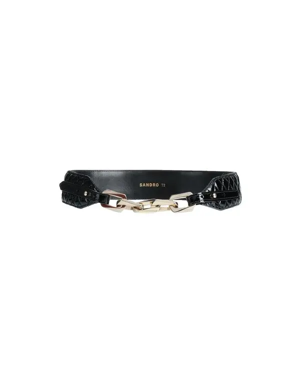 Sandro Leather Belt With Appliqués