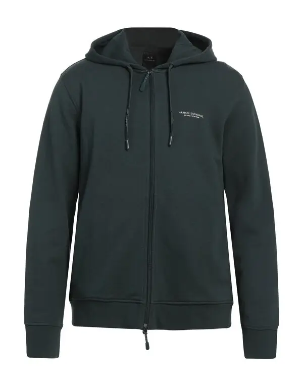 Armani Exchange French Terry Zip-up Hoodie - Green