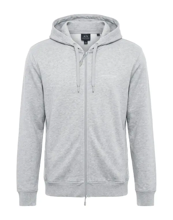 Armani Exchange Cotton French Terry Zip Hoodie - Grey