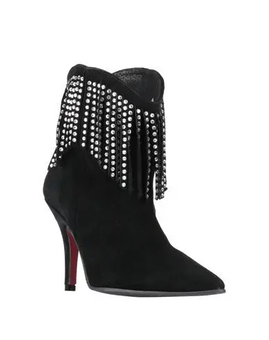 CUPLÉ Ankle Boots In Leather And Suede With Appliqués And Crystals