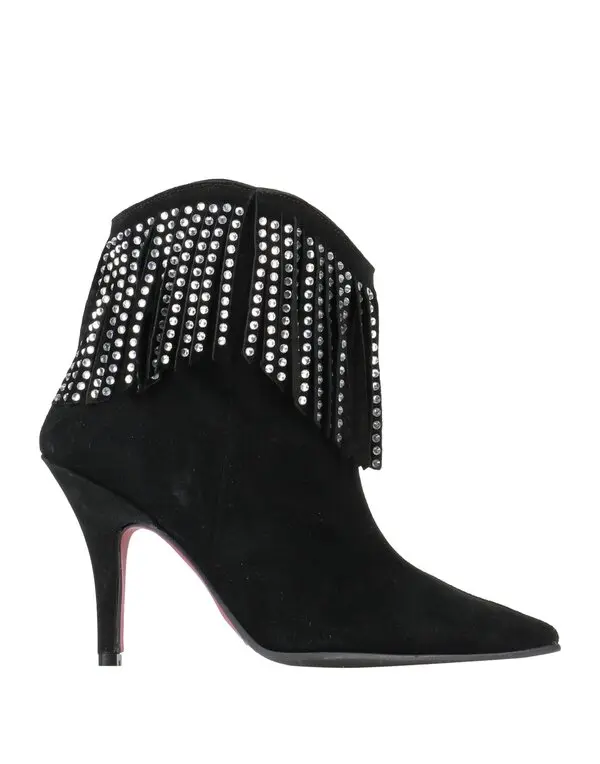 CUPLÉ Ankle Boots In Leather And Suede With Appliqués And Crystals