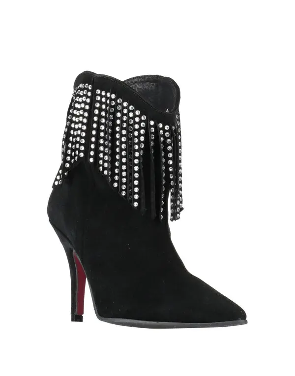 CUPLÉ Ankle Boots In Leather And Suede With Appliqués And Crystals