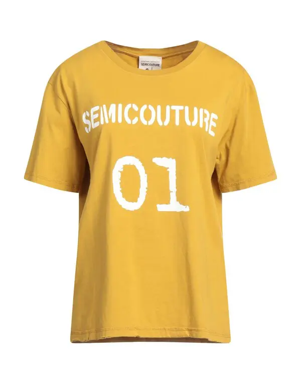 SEMICOUTURE Printed T-shirt - Yellow