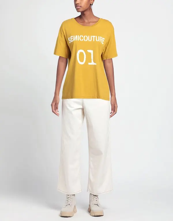 SEMICOUTURE Printed T-shirt - Yellow