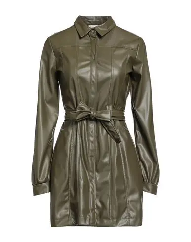 HAVEONE Coated Mini Shirt Dress With Belt - Green