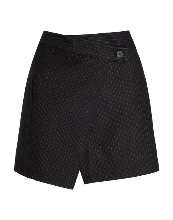 8 BY YOOX Pinstriped Mini Wrap Skirt