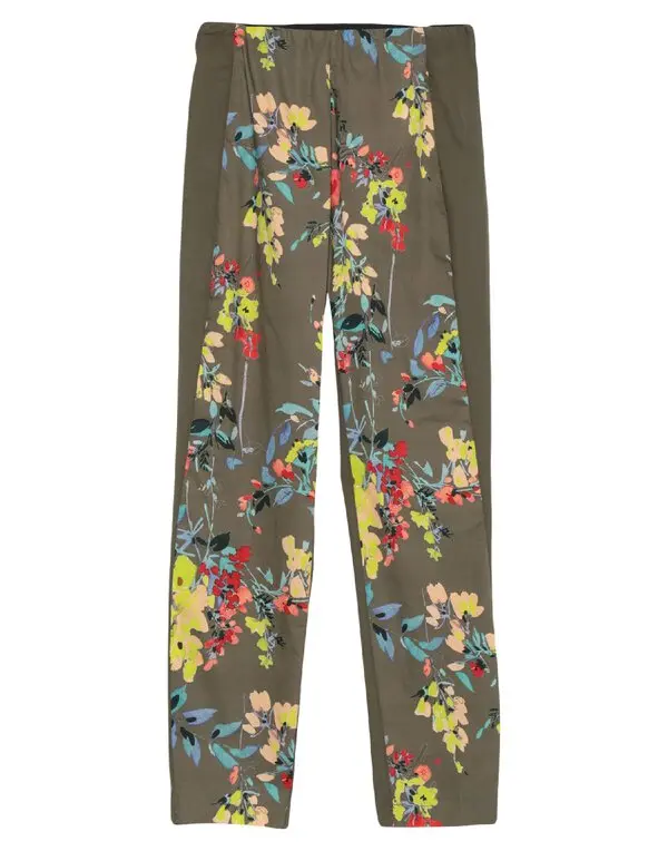 PIANURASTUDIO Military Cotton Floral-print Tapered Pants