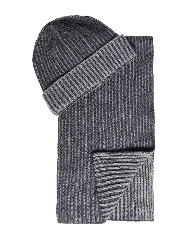 8 BY YOOX Ribbed Wool Hat And Scarf Set