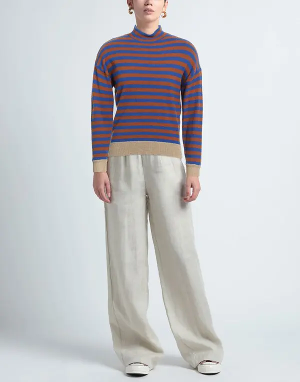TSD12 Striped Knit Turtleneck - Tan
