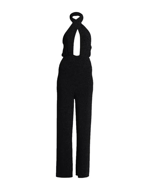 VANESSA SCOTT Metallic Knit Jumpsuit - Black