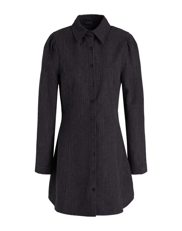 8 BY YOOX Pinstriped Flannel Mini Shirt Dress