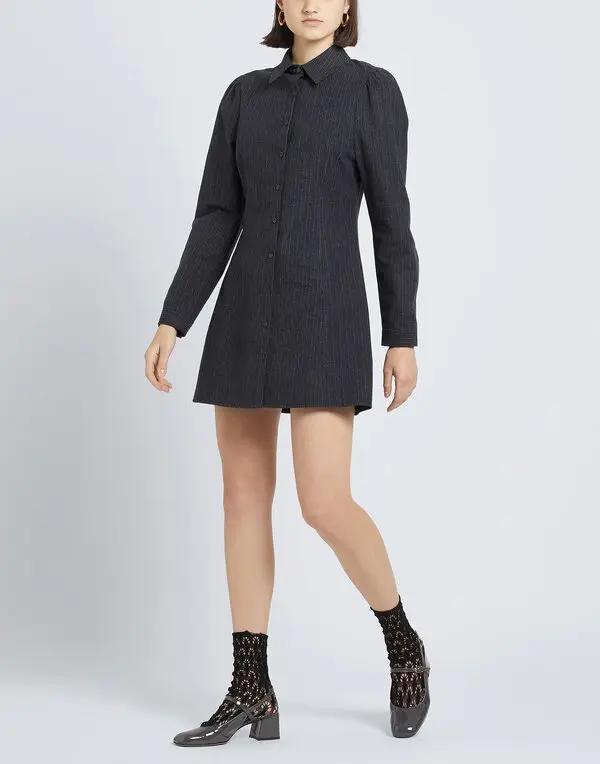 8 BY YOOX Pinstriped Flannel Mini Shirt Dress