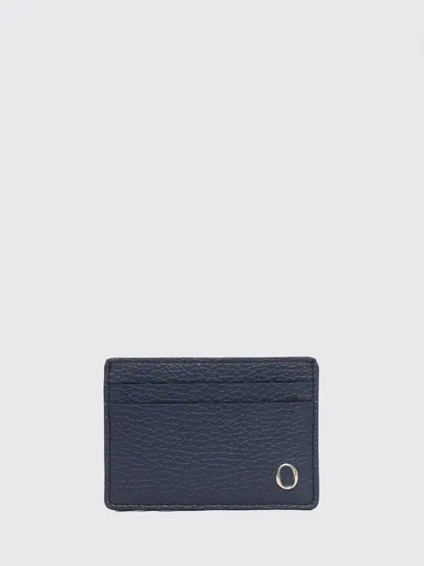 Orciani Micron Hammered Leather Credit Card Holder - Blue