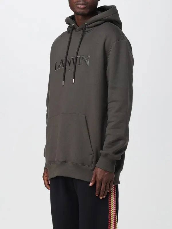 LANVIN Embroidered Logo Hoodie - Grey