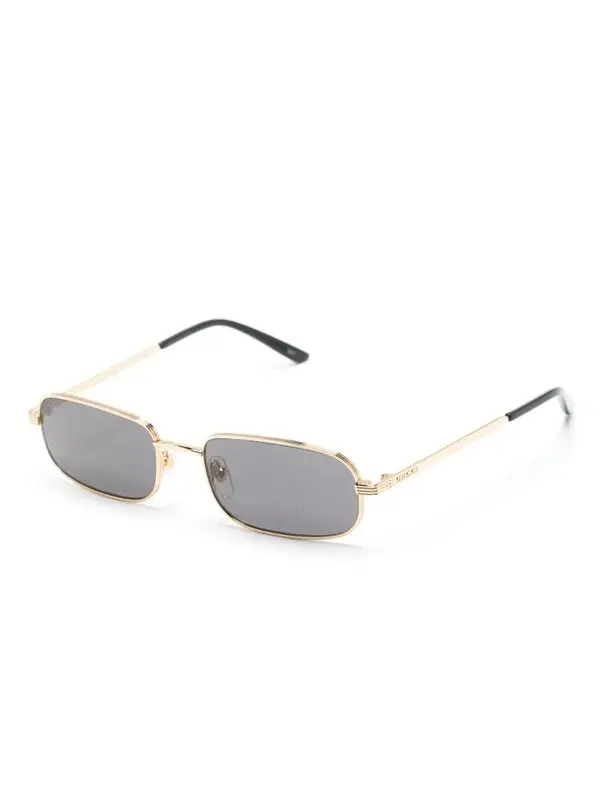 Gucci Rectangle-frame Sunglasses - Gold-tone