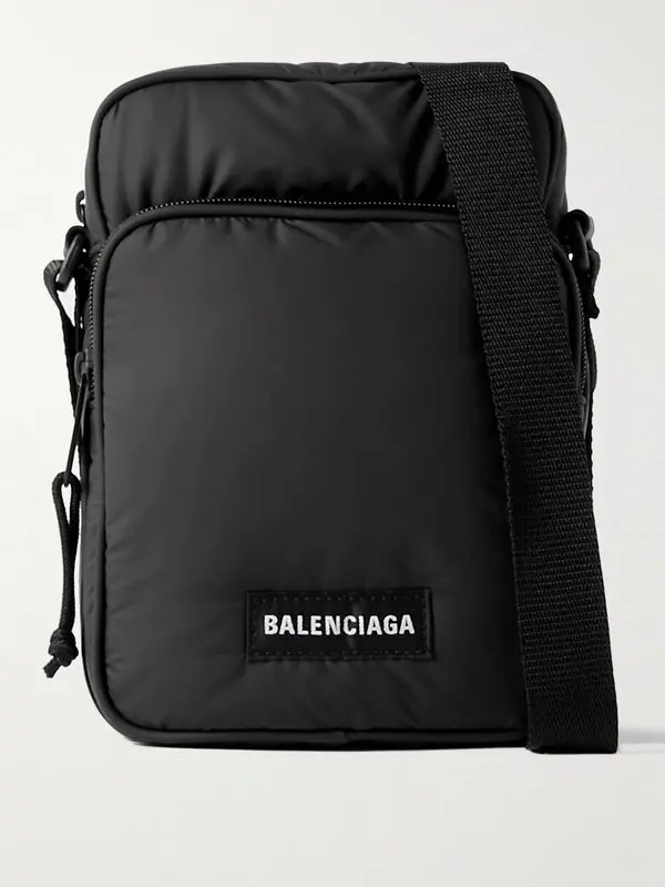 Balenciaga Explorer Logo-appliquéd Padded Nylon Messenger Bag - Black