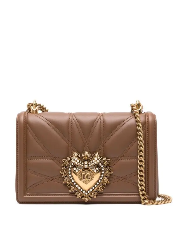 Dolce & Gabbana Medium Devotion Shoulder Bag - Brown