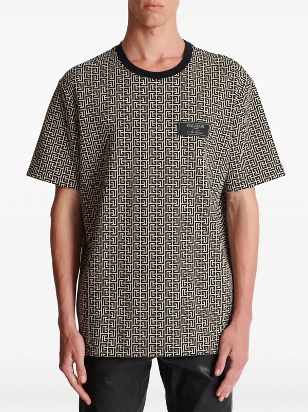 Balmain Monogram-jacquard T-shirt