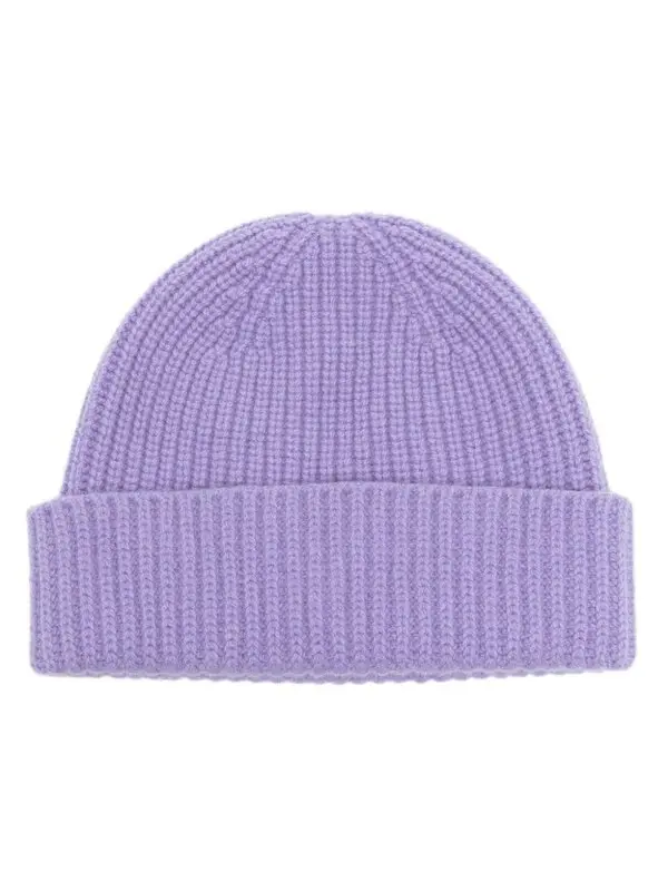 Pringle Of Scotland Ribbed-knit Beanie - Purple