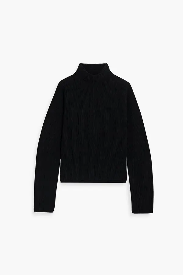 Iris & Ink Ribbed Merino Wool Turtleneck Sweater