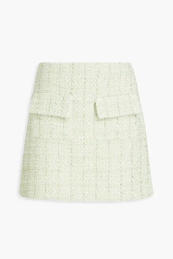 Maje Metallic Bouclé-tweed Mini Skirt