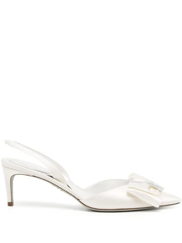 Rene Caovilla 65mm Bow-detail Leather Pumps