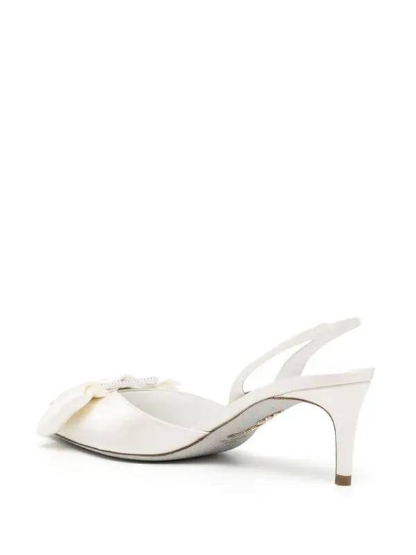 Rene Caovilla 65mm Bow-detail Leather Pumps