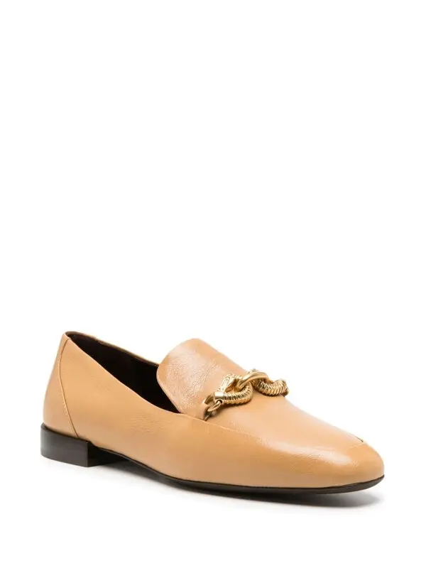 Tory Burch Jessa Horse-head Leather Loafers - Neutrals