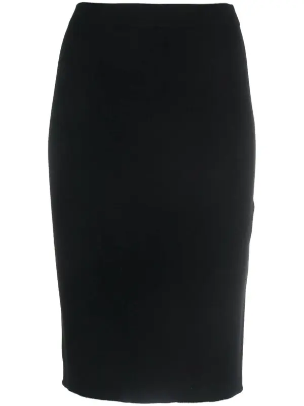 Saint Laurent Fine-knit Pencil Skirt - Black