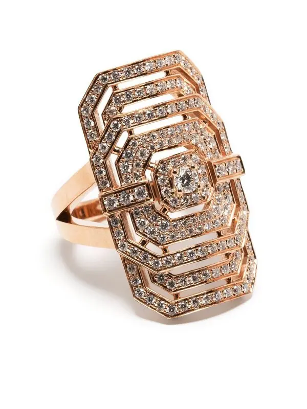 STATEMENT 18kt Rose Diamond Cocktail Ring - Gold