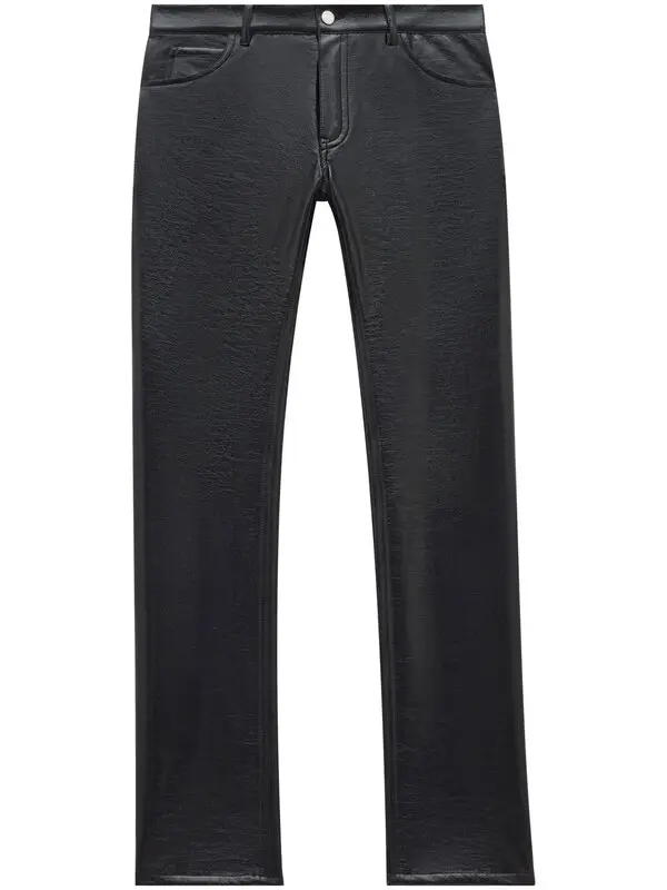 COURREGES Vinyl Straight-leg Trousers - Black