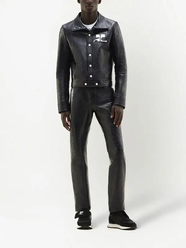 COURREGES Vinyl Straight-leg Trousers - Black