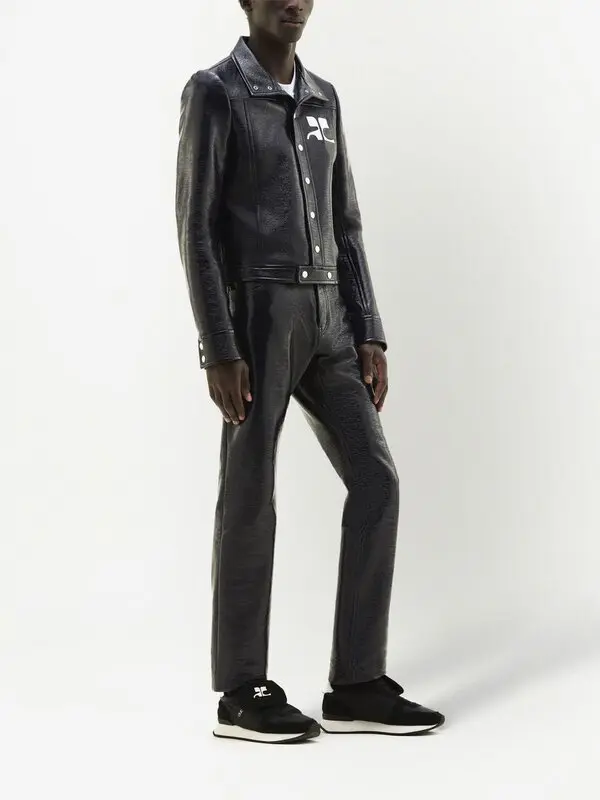 COURREGES Vinyl Straight-leg Trousers - Black