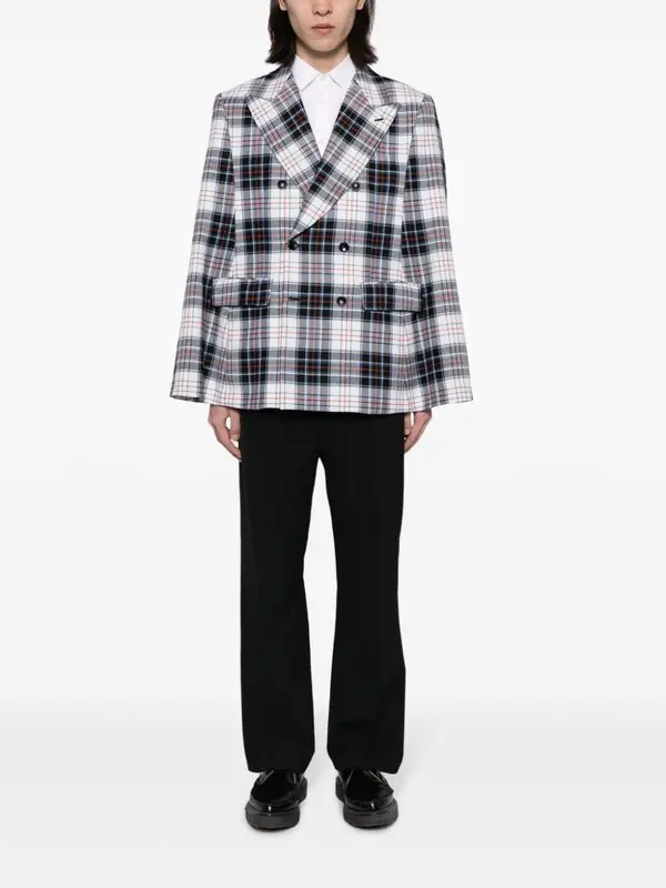 Comme Des Garçons Check-pattern Wool Blazer