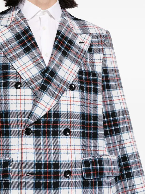 Comme Des Garçons Check-pattern Wool Blazer