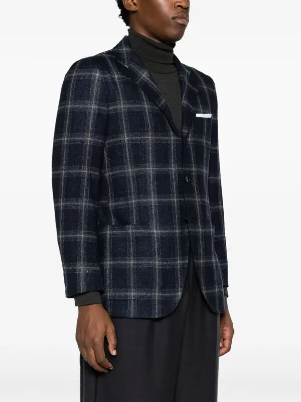 Kiton Plaid-check Single-breasted Blazer
