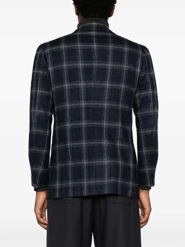 Kiton Plaid-check Single-breasted Blazer