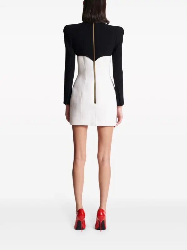 Balmain Buttoned Crepe Minidress