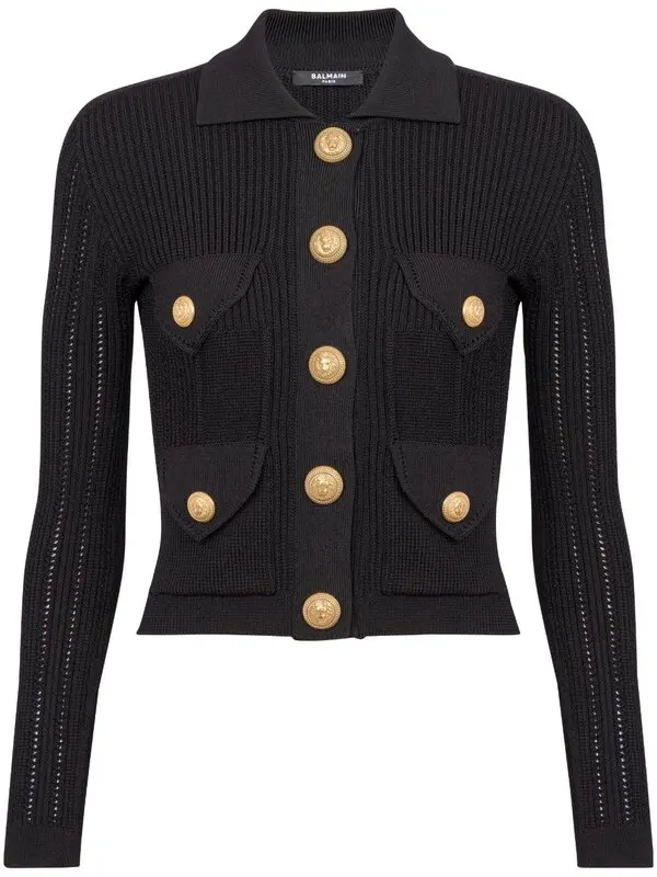 Balmain Buttoned Ribbed Cardigan