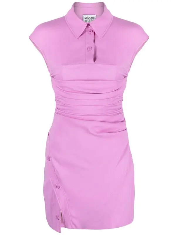Moschino Ruched Bodice Polo Minidress