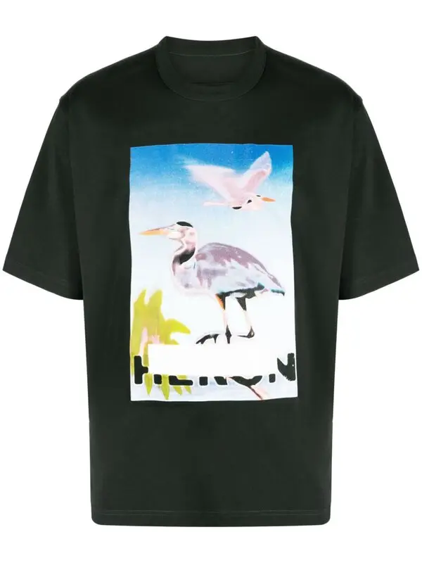 Heron Preston Graphic-print Cotton T-shirt - Green